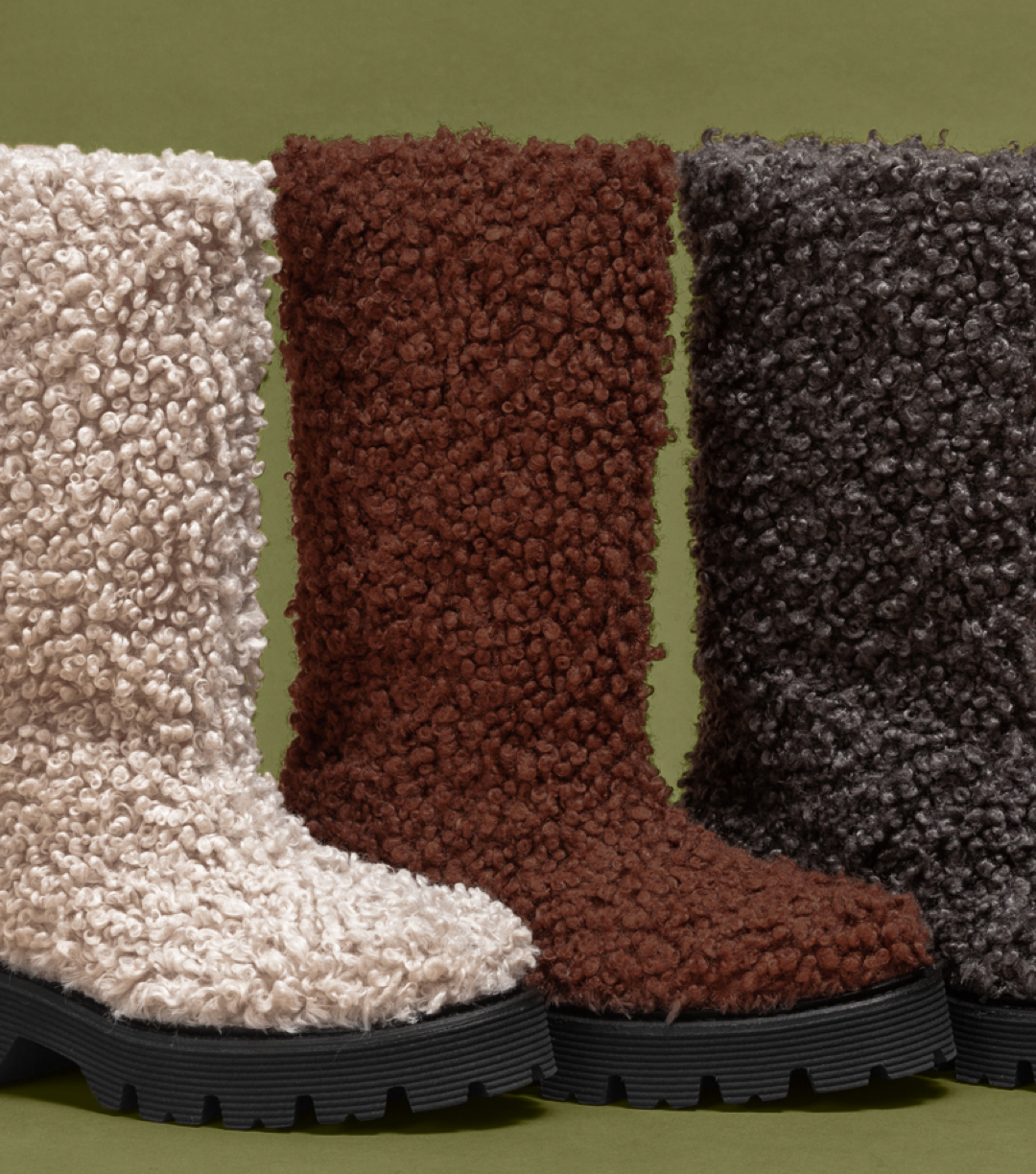 Abu By O2 Monde: Brown Vegan Shearling Boot Sustainable