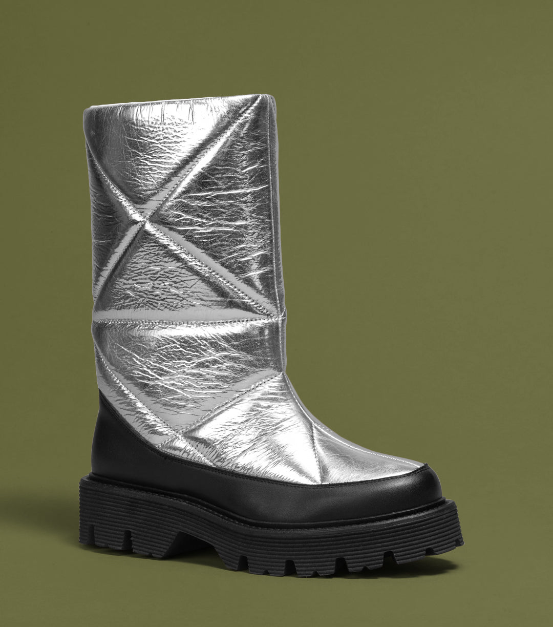 Saso: Fume Puffy-Lack Vegan Pull-on Boot – Sustainable | O2 Monde